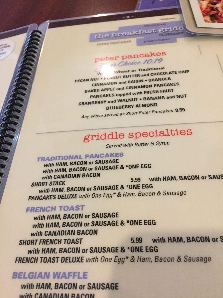 Menu at Peter Pan Diner restaurant, Bay Shore, 999 Sunrise Hwy