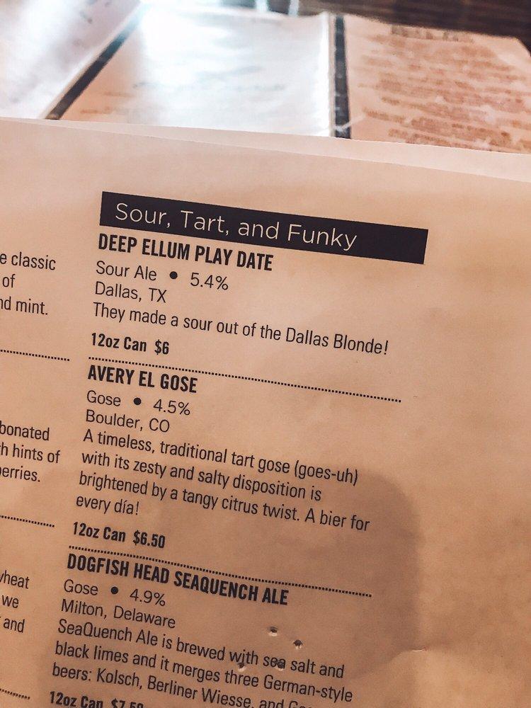 Menu at Backporch Drafthouse restaurant, Wichita Falls