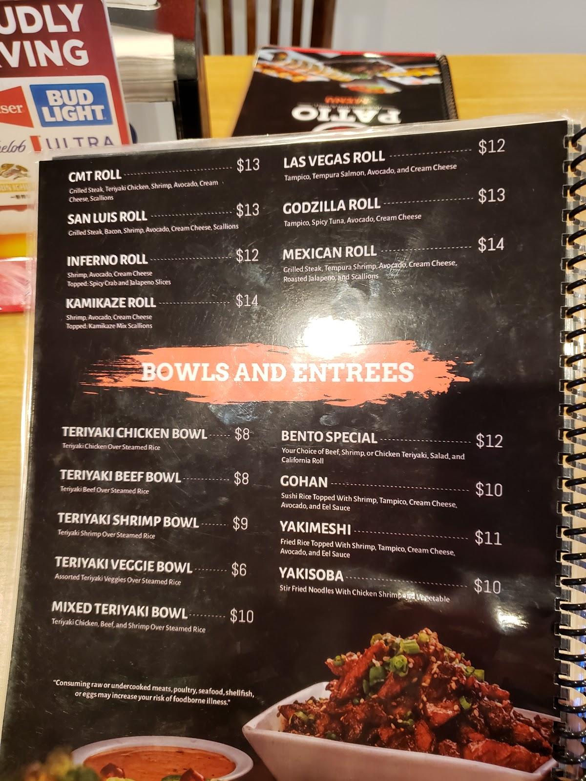 Carta de Patio Susheria Bar & Grill - Yuma, Yuma