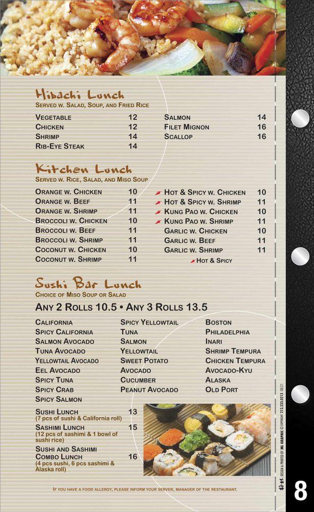 Menu at Oishi Japanese Restaurant & Bar, Scarborough