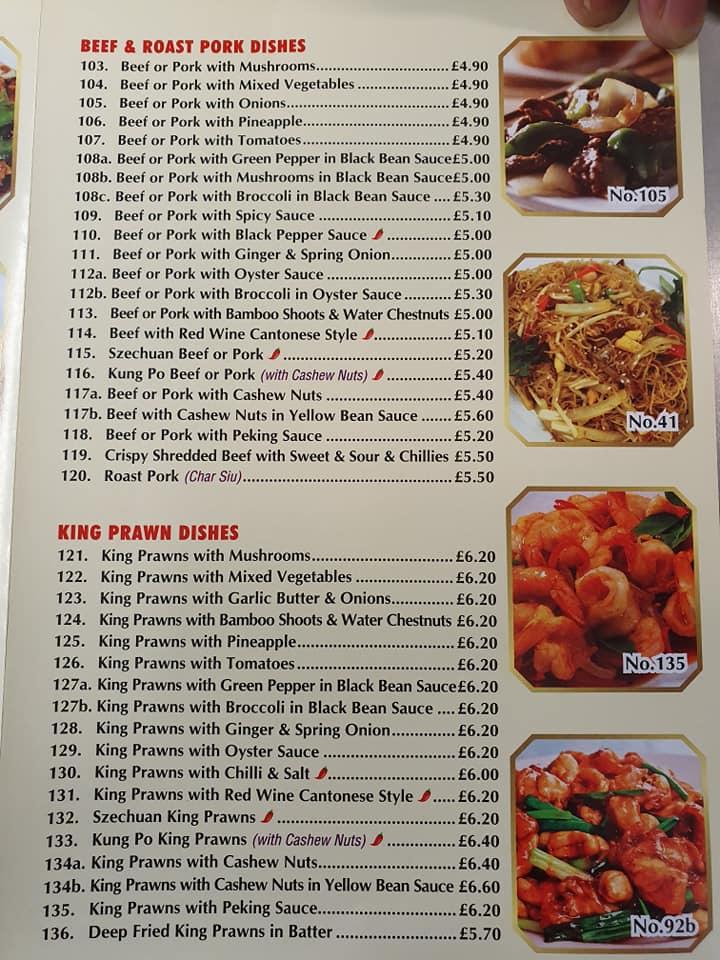 Menu at Hai Yang fast food, Aberystwyth