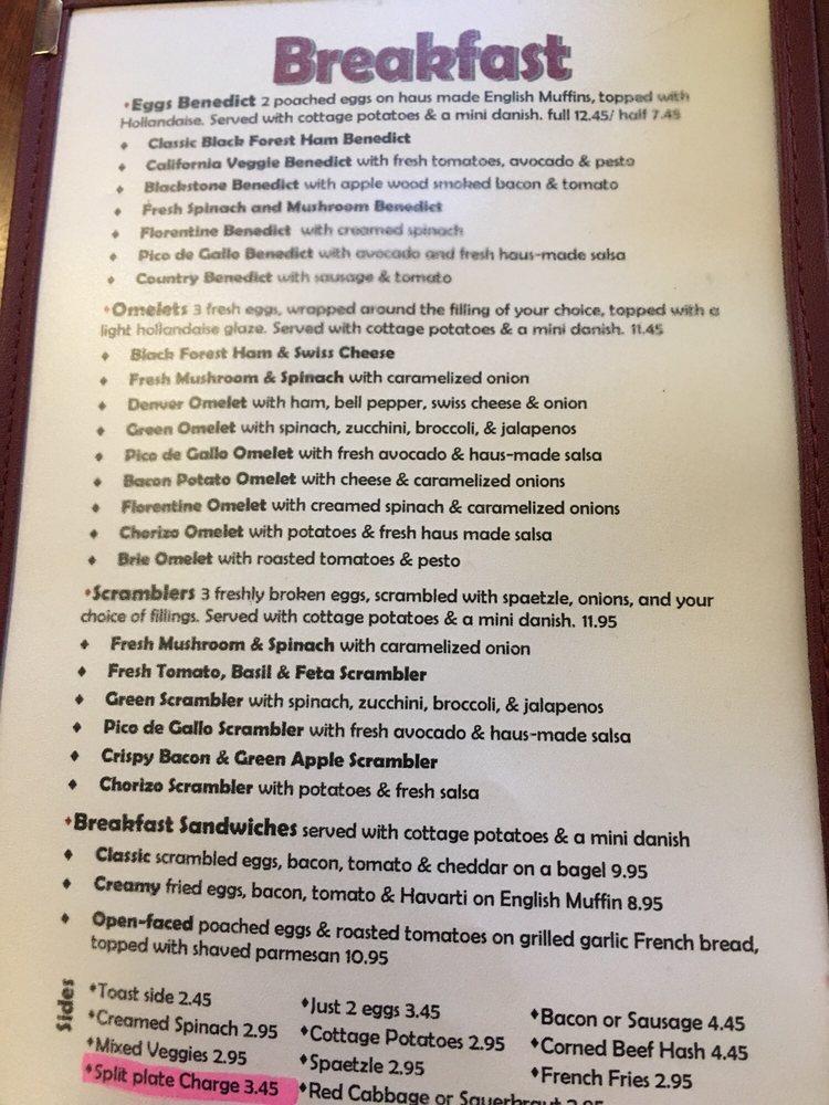 Menu at Josef's Vienna Bakery & Cafe, Reno