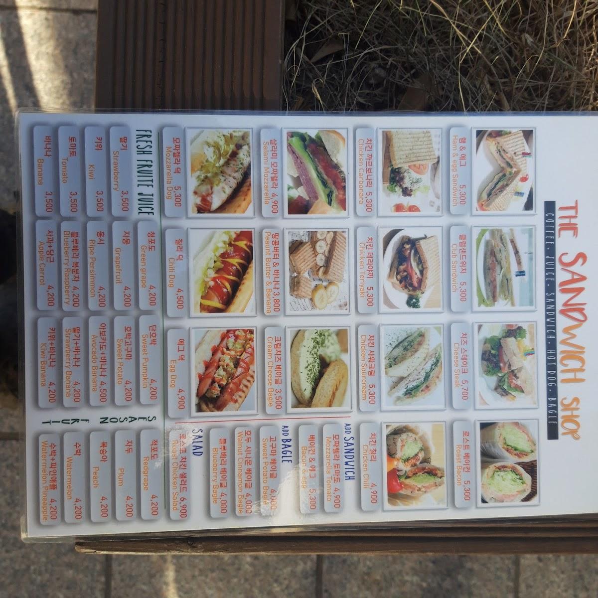 Menu at THE SANDWICH SHOP, Seoul