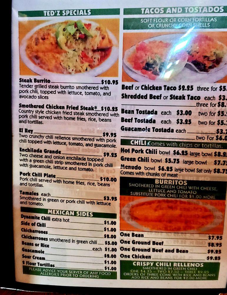 Menu at Ted'z Place Restaurant and Lounge, Commerce City