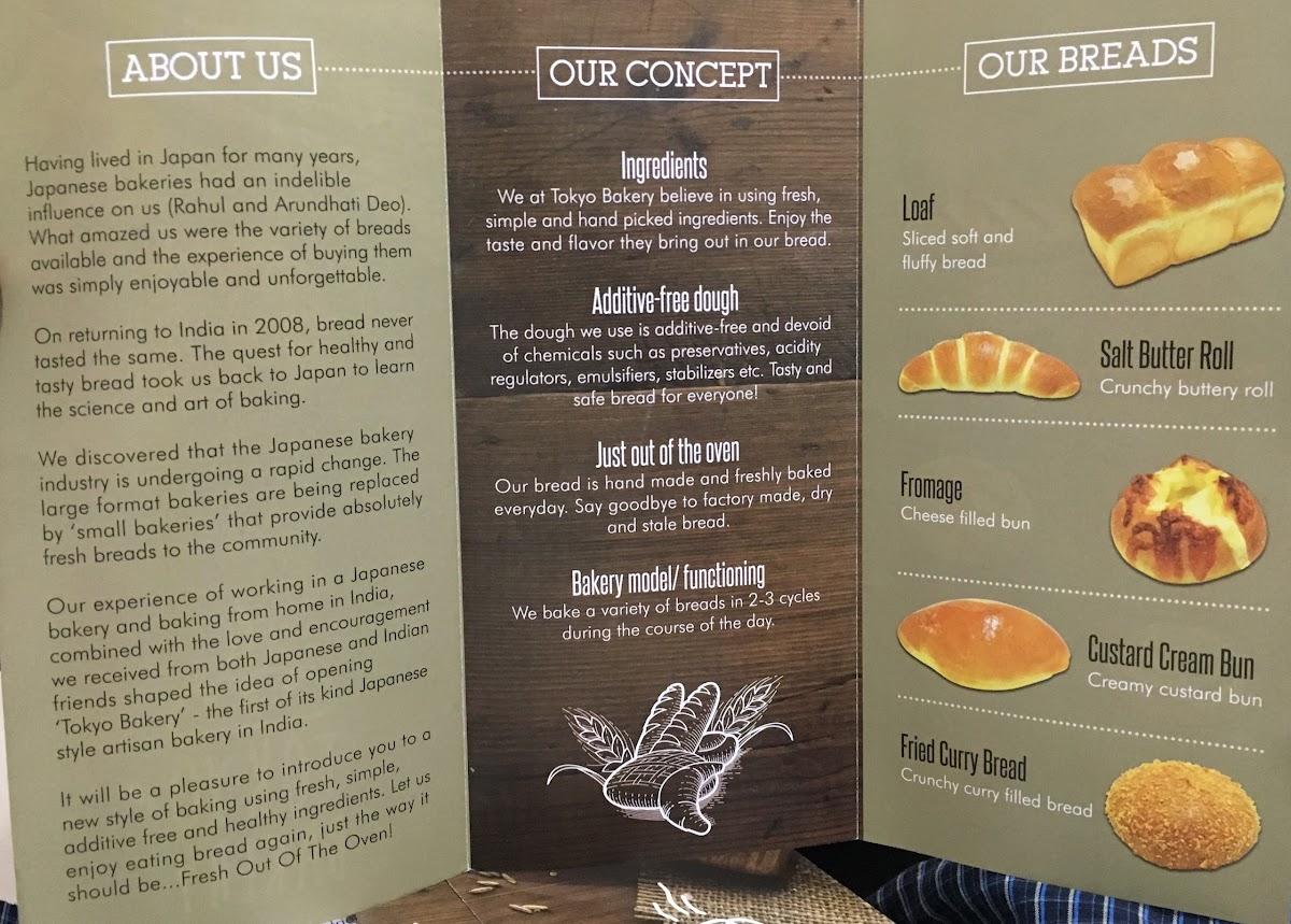 Menu at Tokyo Bakery टोकियो बेकरी パン屋東京, Pune, The Mint Building