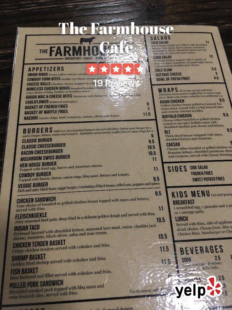Menu at Farmhouse Cafe, Medora