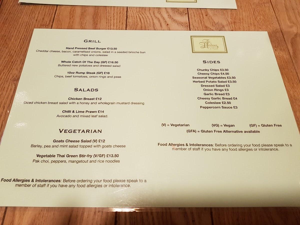 Menu at Harbour Inn pub & bar, Seaton