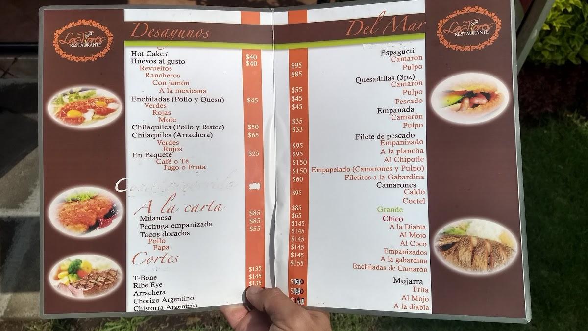 Menu at Las Flores restaurant, Mexico City, Prol. Abasolo 168