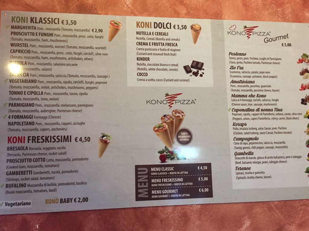 Menu at T restaurant, Otranto