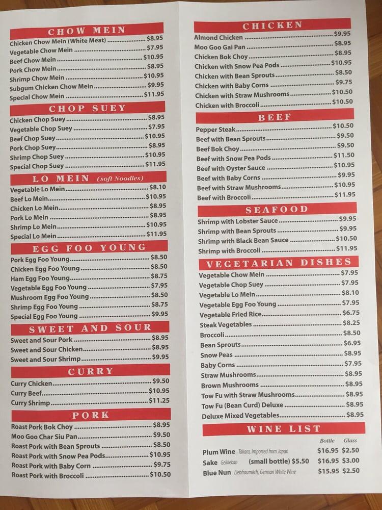 Menu at Canton Restaurant, Homestead