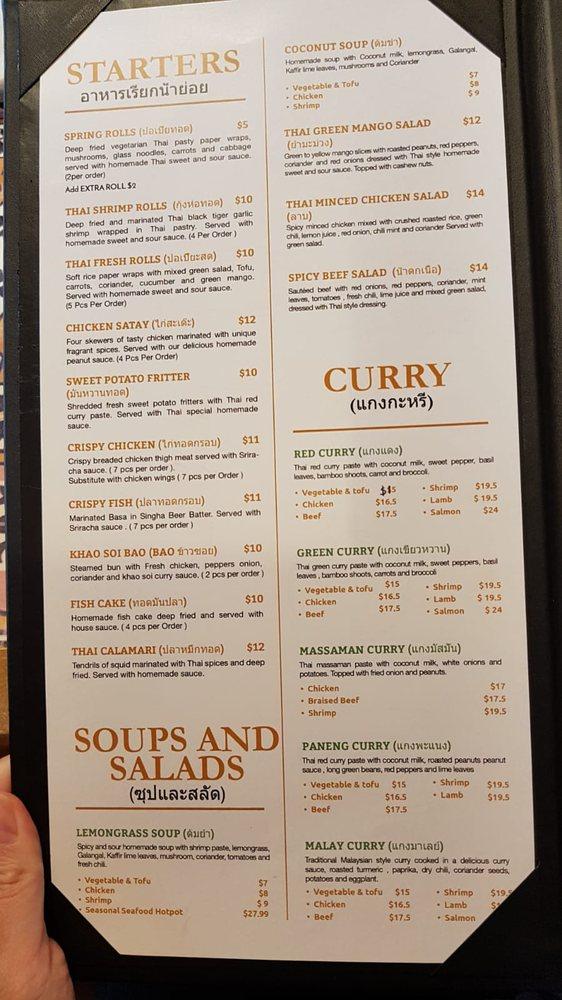 Menu at Chiang Rai Thai Kitchen and Bar, Markham