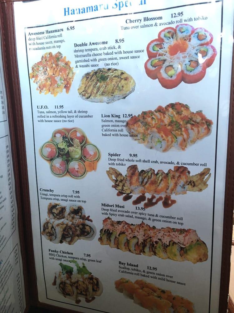 Menu at Hanamaru restaurant, Sunnyvale