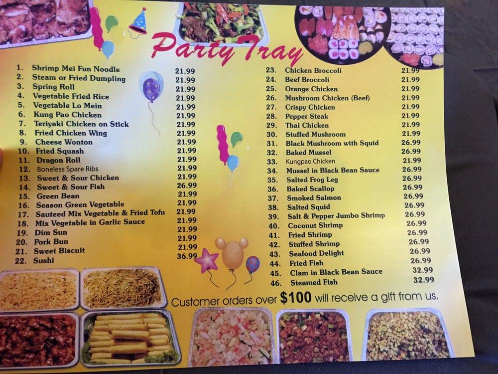 Menu at Sunrise Buffet restaurant, San Diego, Convoy St