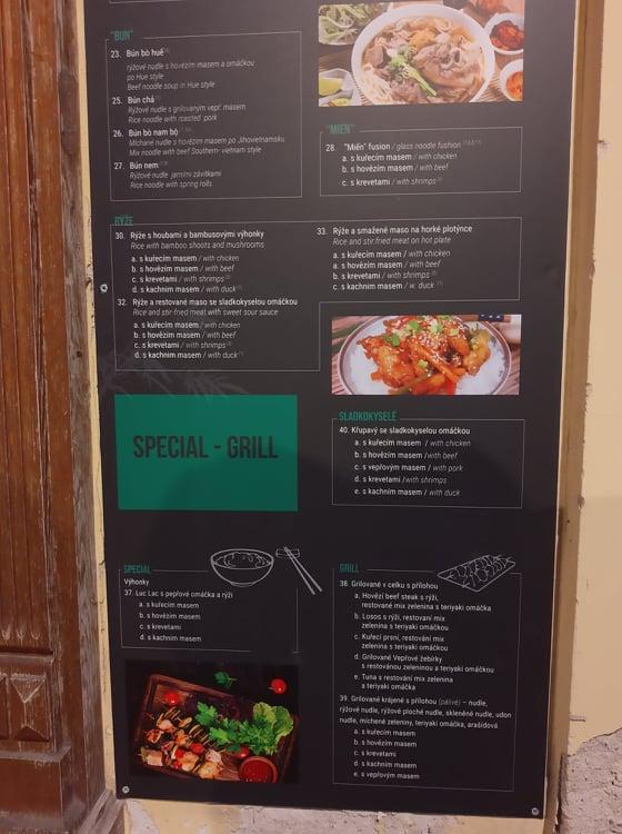 Menu at Vy restaurant (việt -thái-sushi), Slaný