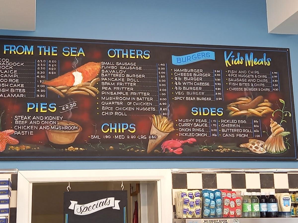 Menu at Castle Fish Bar, Walmer