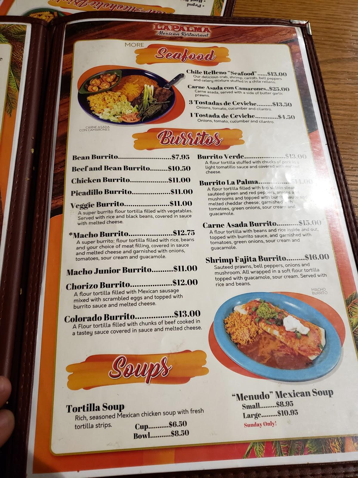 Menu at La Palma Mexican Restaurant, Hermiston