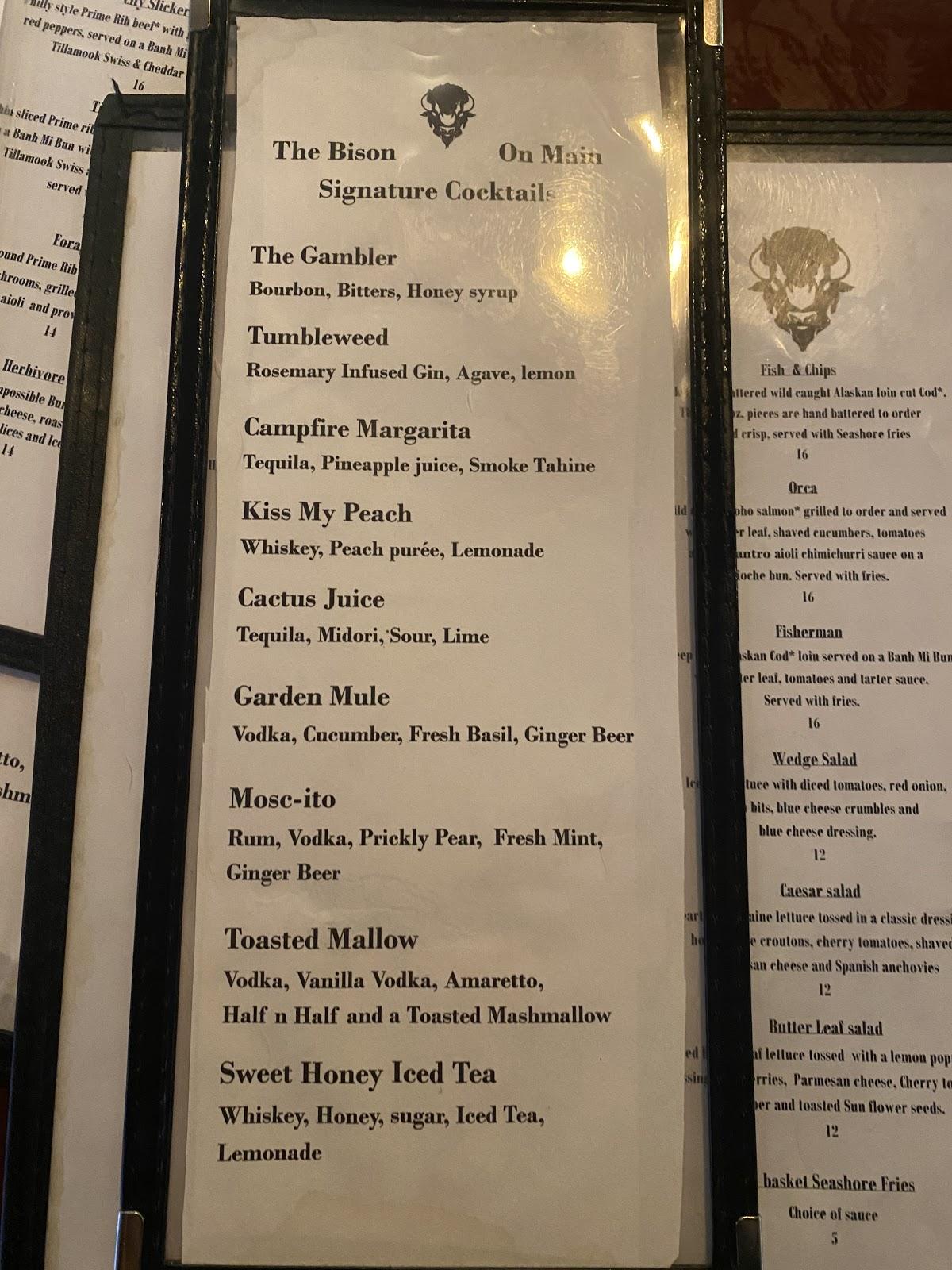Menu at The Bison pub & bar, Bothell