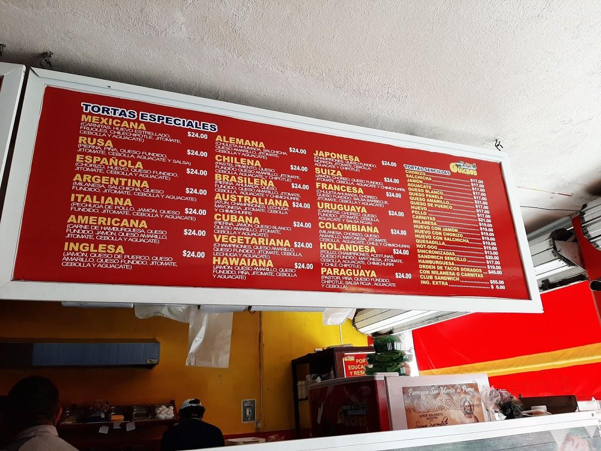 Carta del restaurante Tortas y Ensaladas Güichos, Leon
