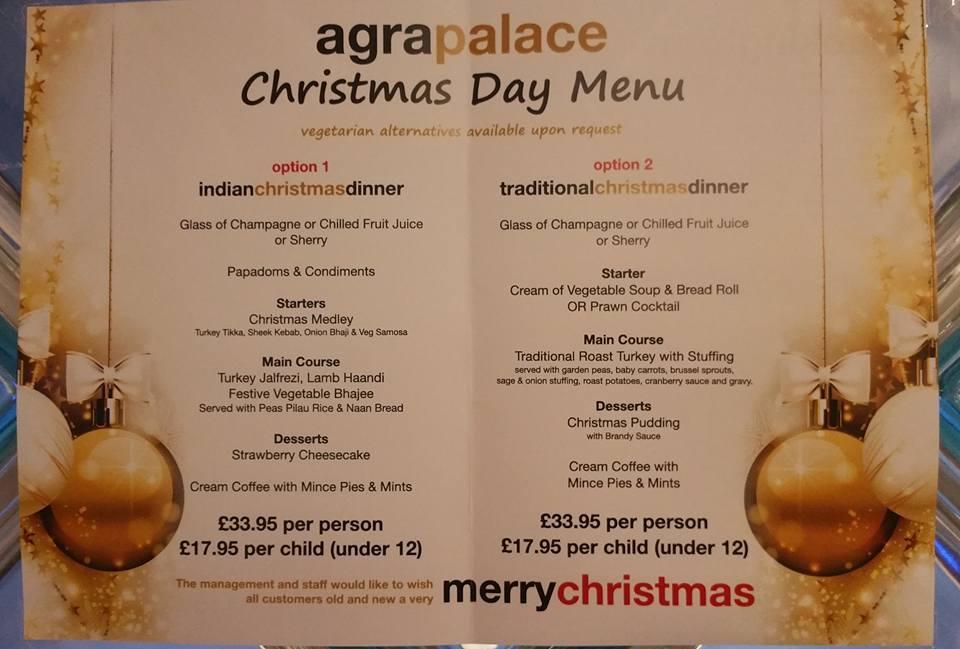 Menu at Agra Palace restaurant, Nuneaton