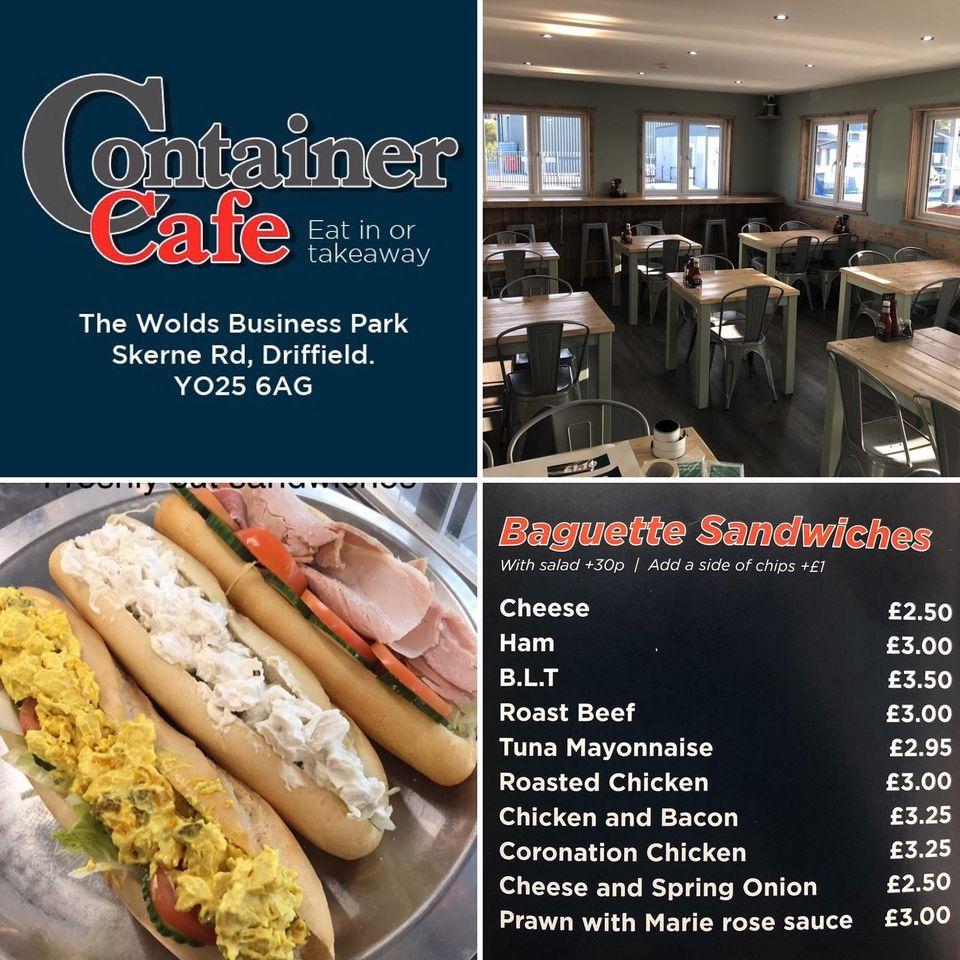 Menu at Container Cafe, Driffield