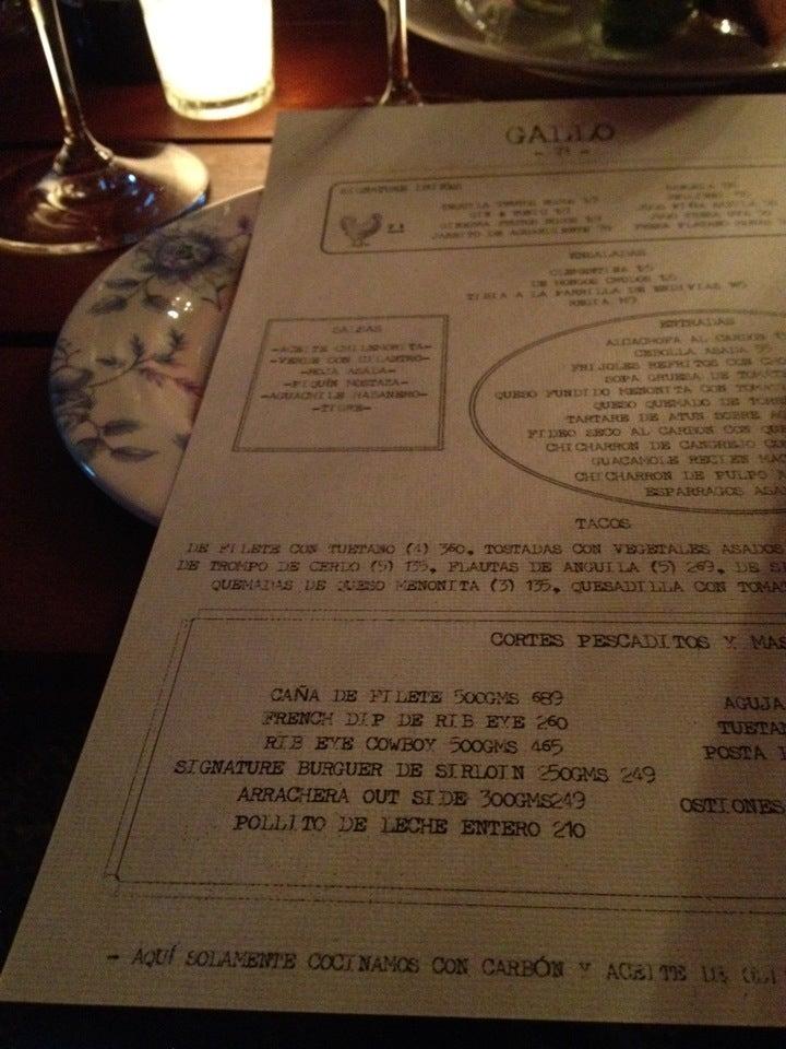 Carta del restaurante Gallo 71, San Pedro Garza García, Av. José ...