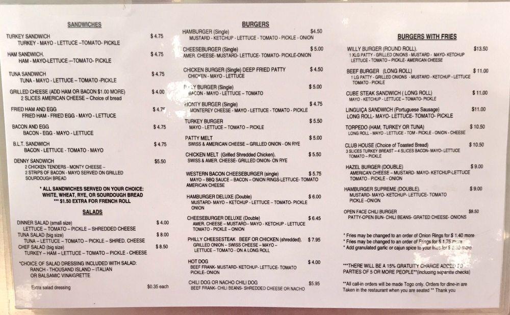 Menu at Hazel's Drive In restaurant, Antioch