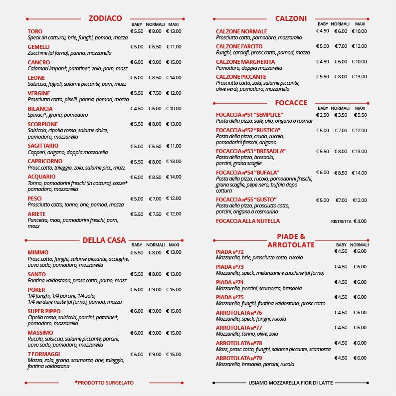 Menu da Pizzeria Da Mimmo, Cuggiono