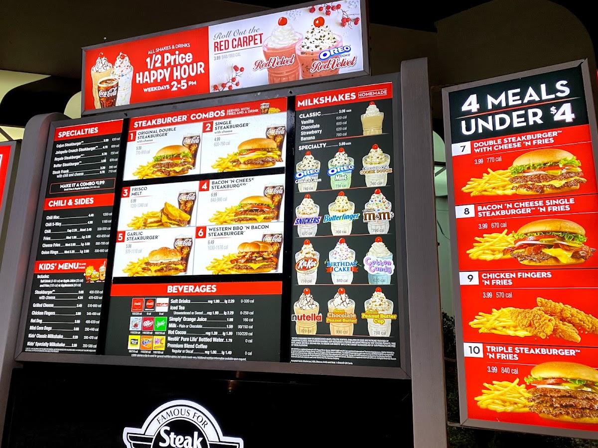 Menu at Steak 'n Shake fast food, Gainesville, SW 42nd St