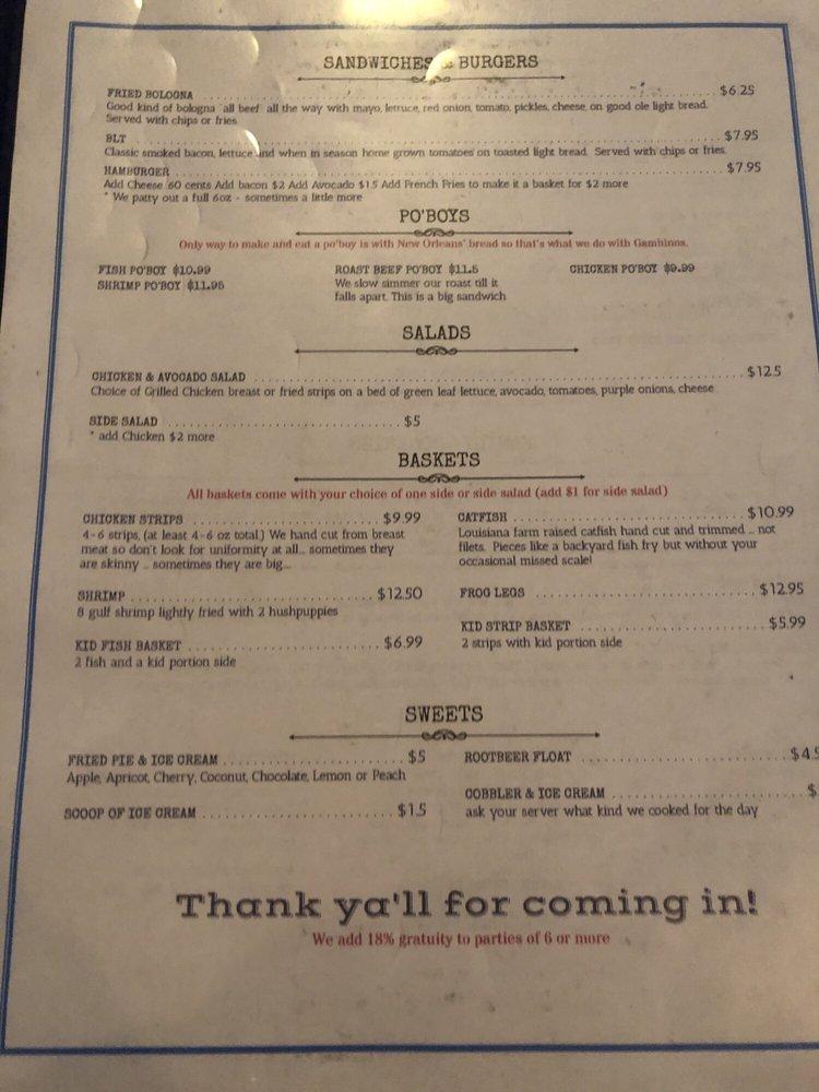Menu at The Blue Rooster Restaurant, Broken Bow, N US Hwy 259