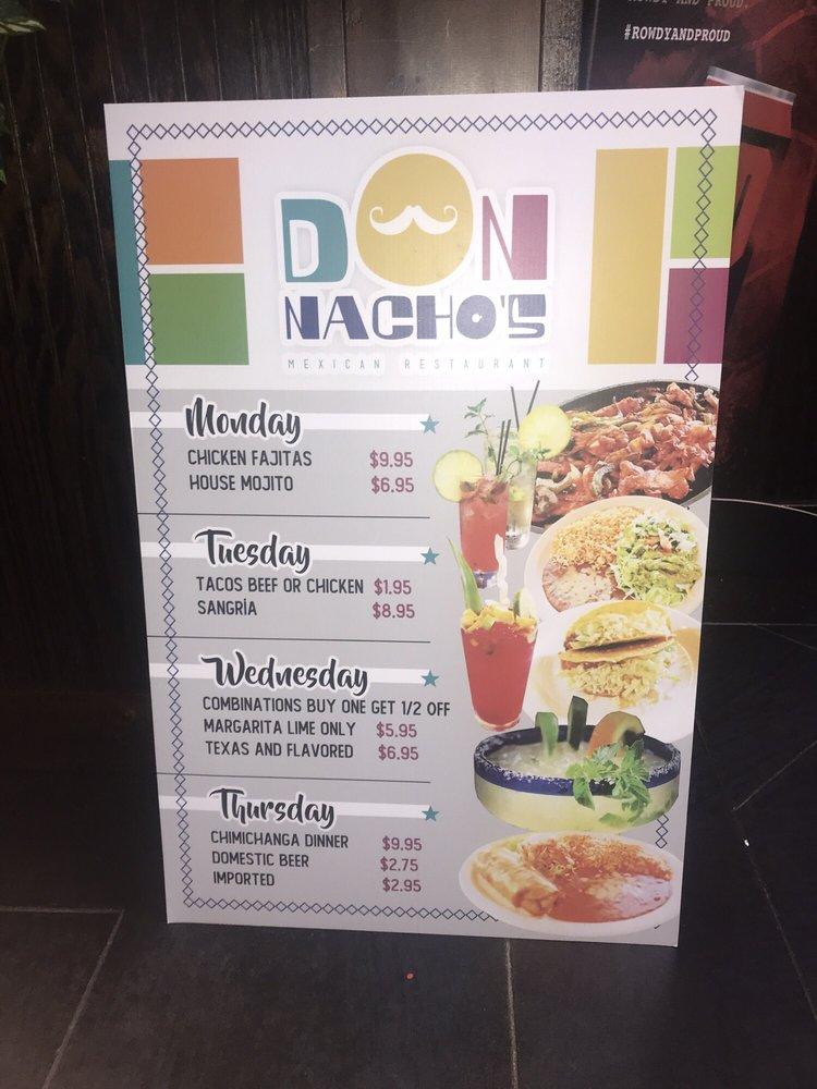 Menu at Don Nacho's Palmetto restaurant, Palmetto
