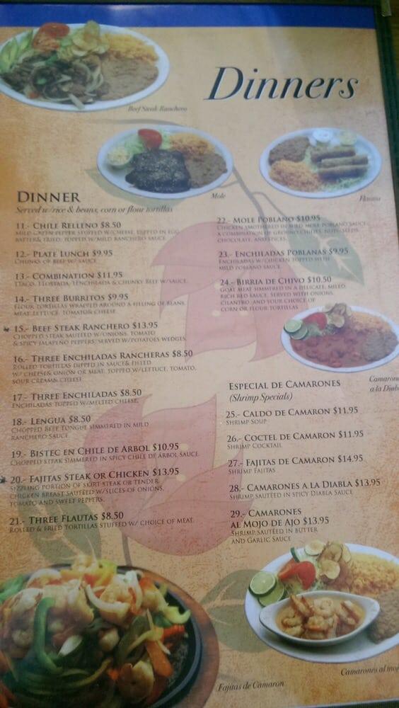 Menu at Guadalajara Restaurant, Milwaukee