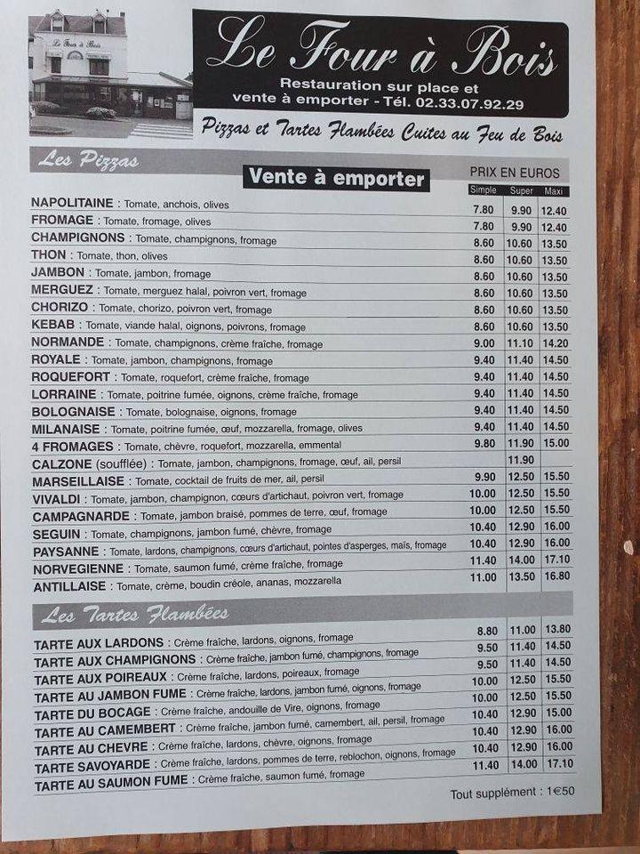 Menu au LE FOUR A BOIS restaurant, Agon-Coutainville