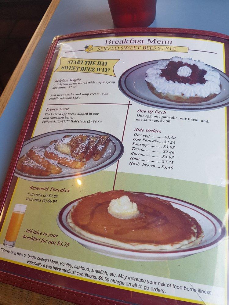 Menu at Sweet Bees restaurant, Yakima