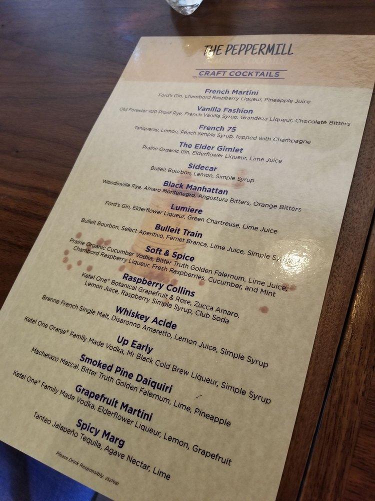 Menu at The Peppermill: Steakhouse and Cocktail, Tempe