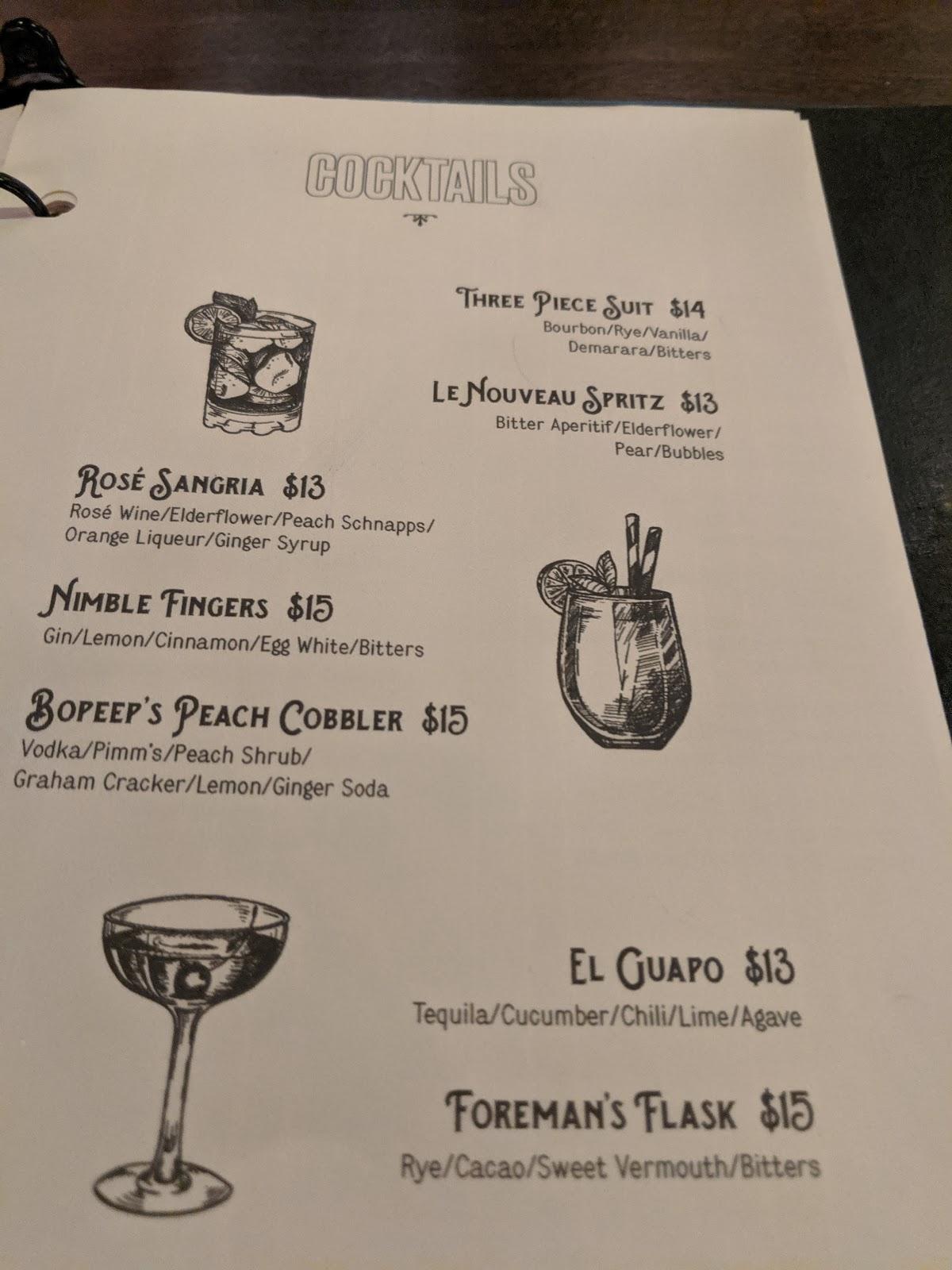 Menu at The Ragtrader & Bo Peep Cocktail and Highball Store pub & bar ...