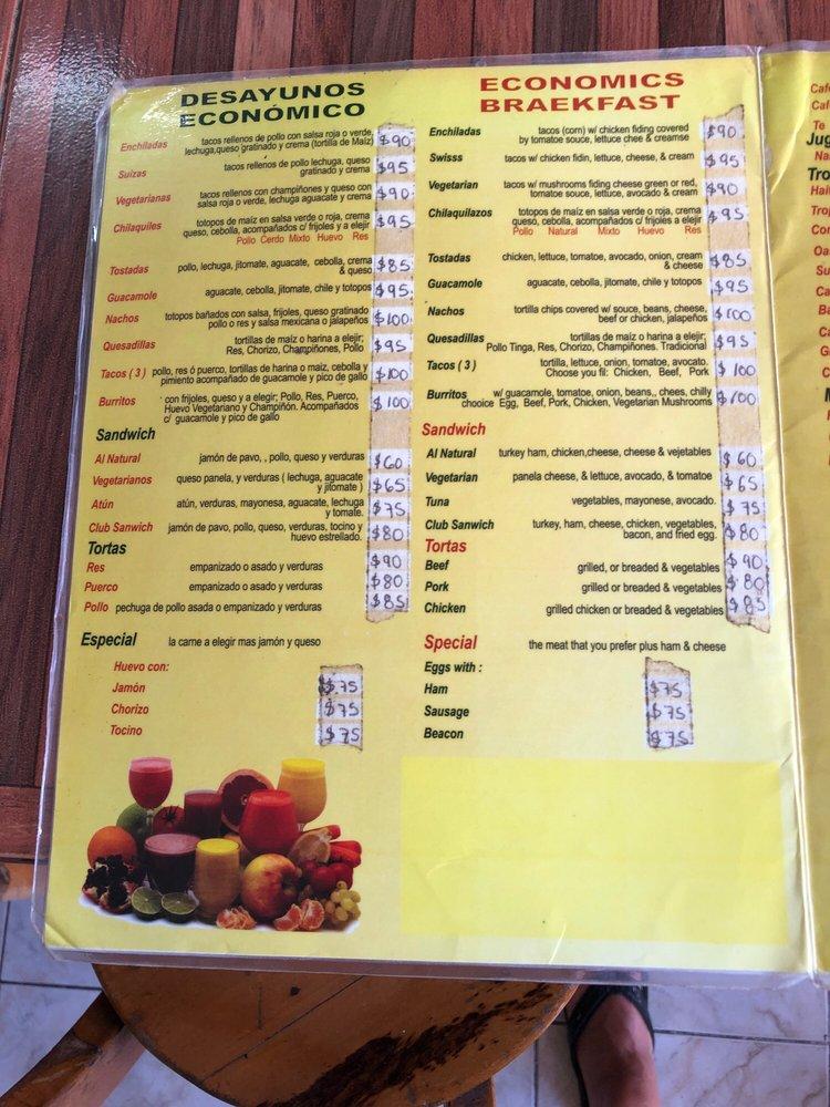Menu at Al Natural pub & bar, Isla Mujeres