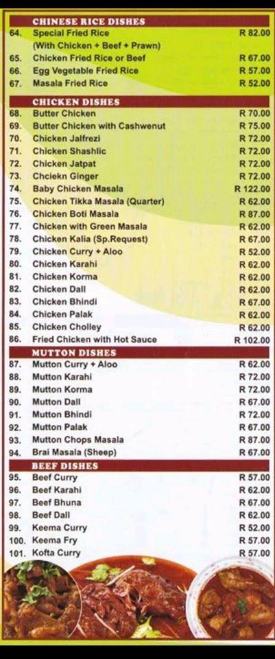 Menu at Tamarind of Indian Emmaretia (Halaal) restaurant, Randburg, 137 ...