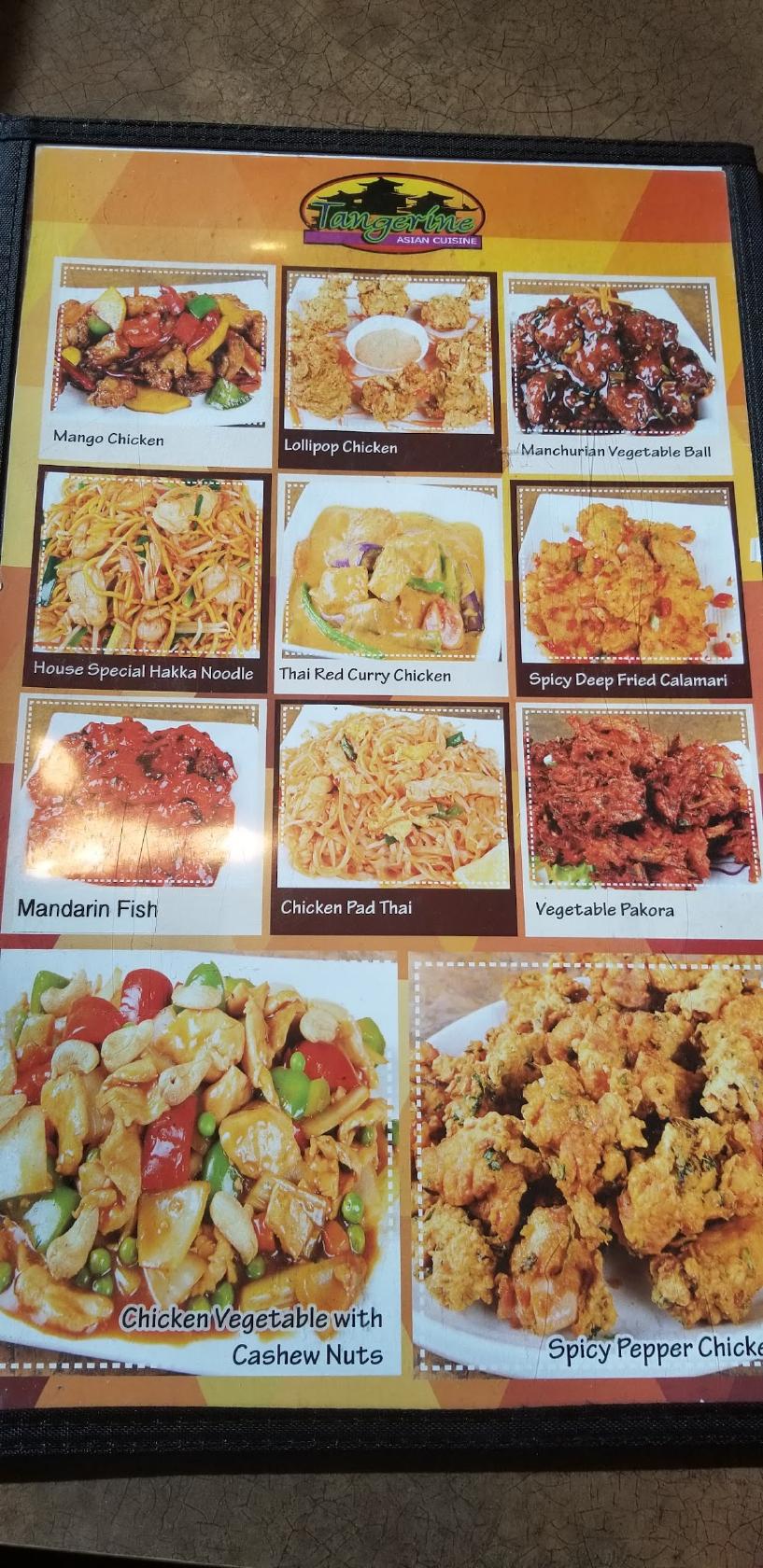 Menu at Tangerine Asian Cuisine restaurant, Whitby, 30 Taunton Rd E A108