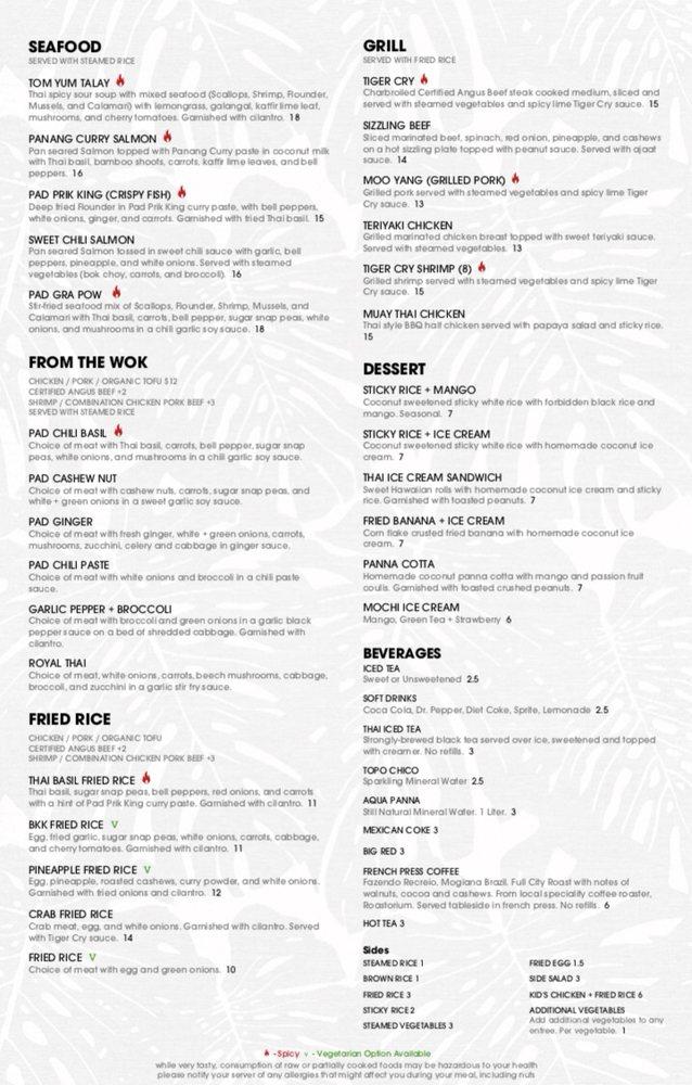 Menu at BKK thai kitchen + bar, Corpus Christi, S Alameda St UNIT 27