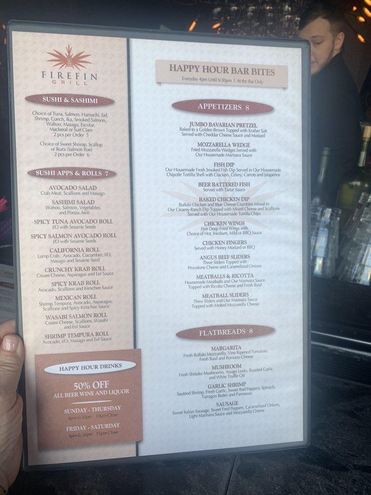 Menu at FireFin Grill restaurant, Palm Beach Gardens