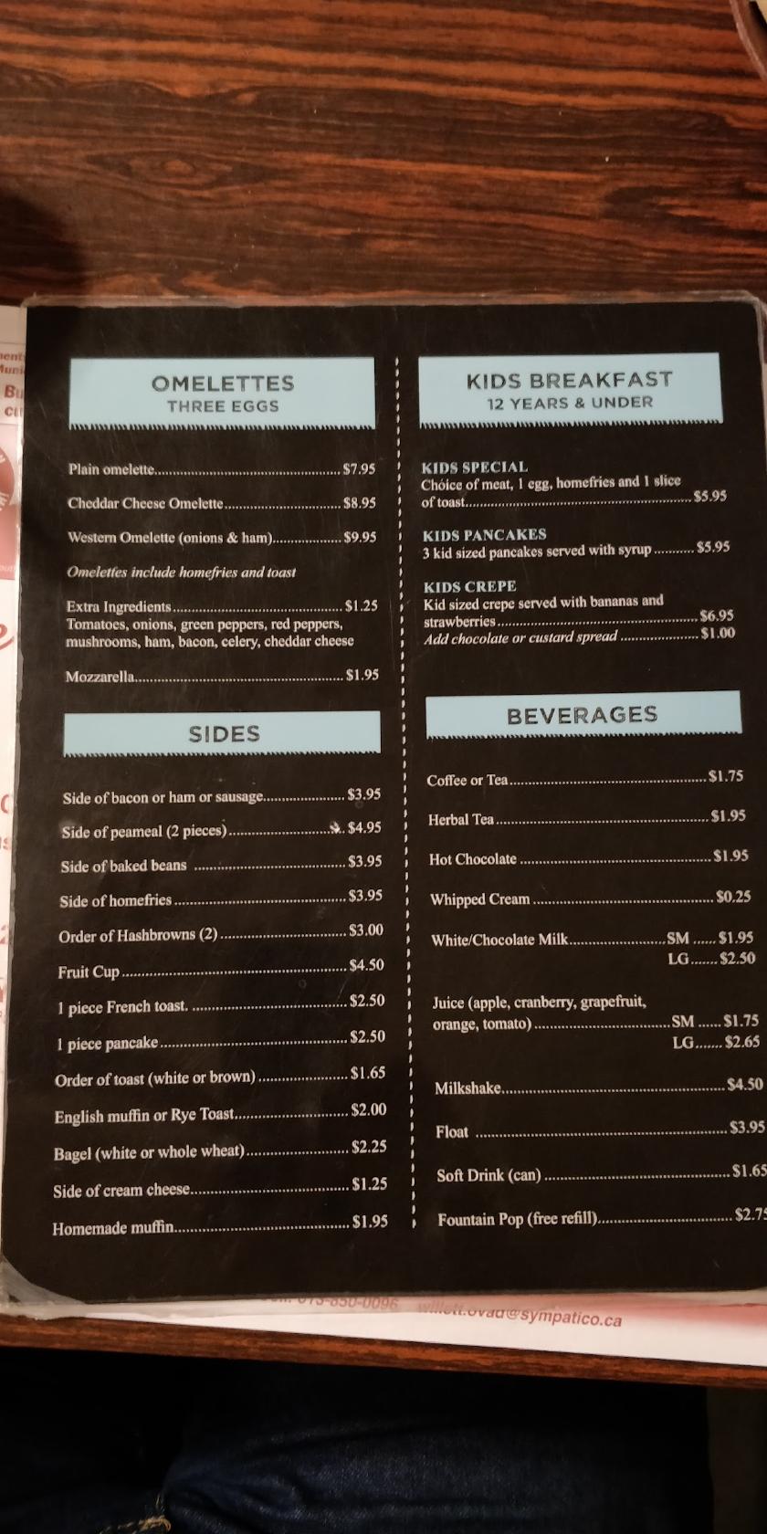 Menu at Perth Restaurant & Tavern, Perth
