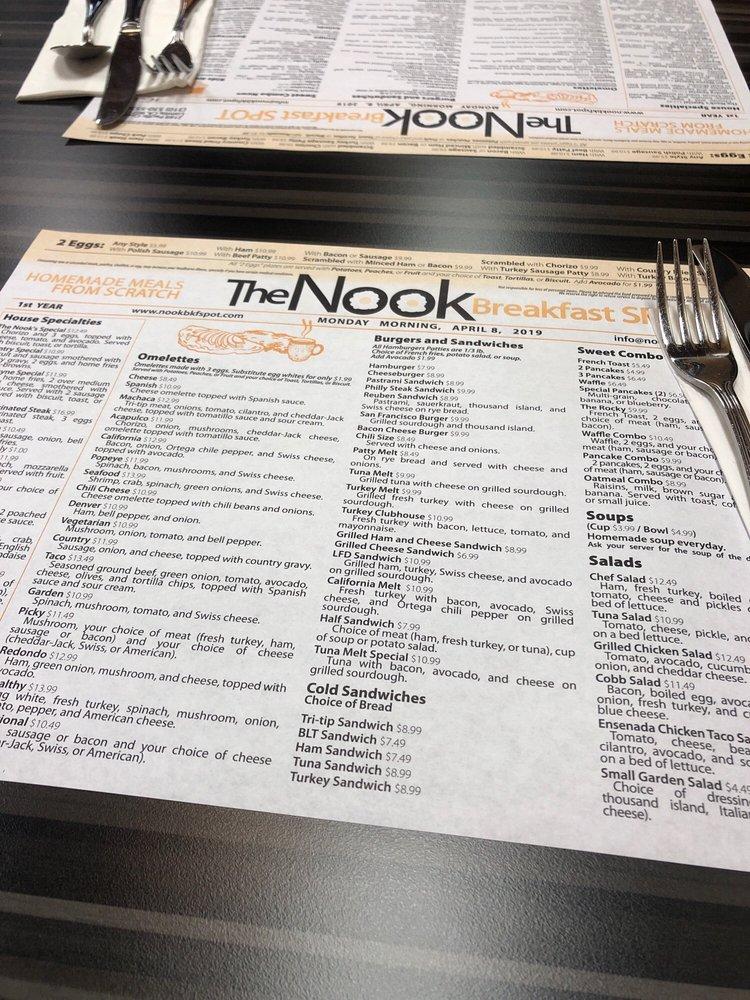 Menu at The Nook Breakfast Spot restaurant, Lomita