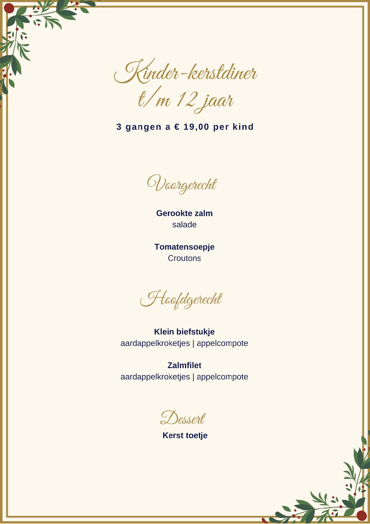 Menu at Thalassa, Zandvoort