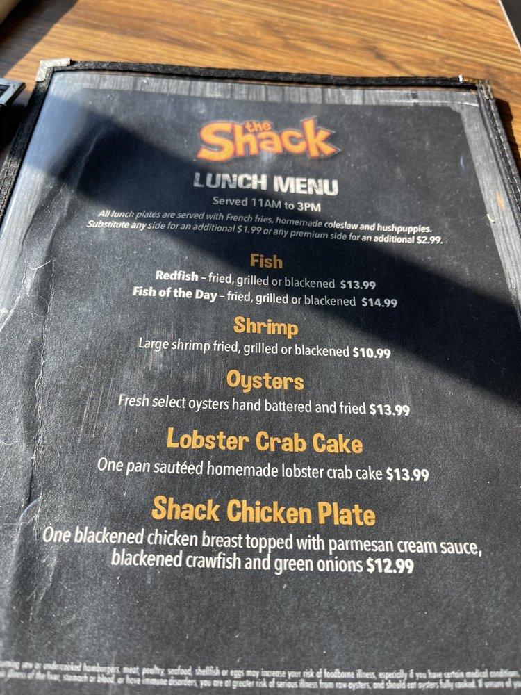 Menu at The Shack pub & bar, Fort Walton Beach