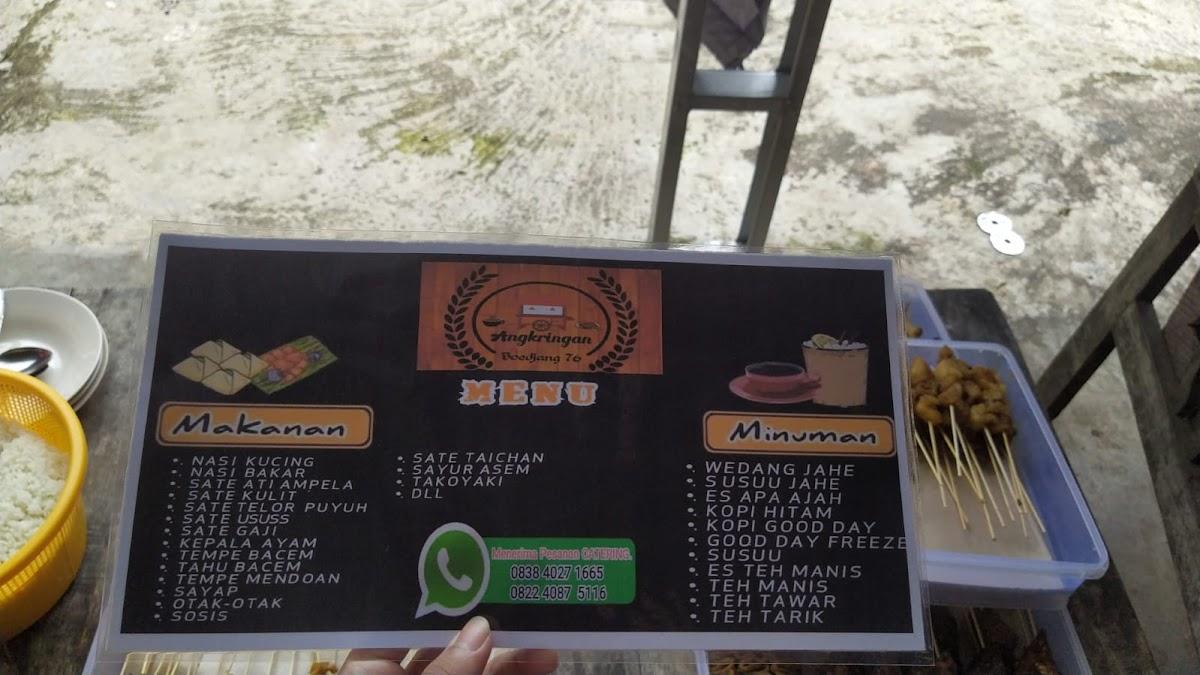 Carta del restaurante Angkringan Boedjang, Wanguk
