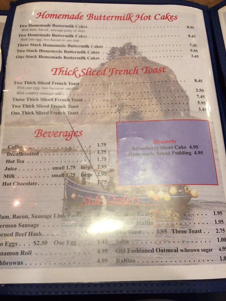 Menu at Fisherman's Korner Restaurant, Garibaldi