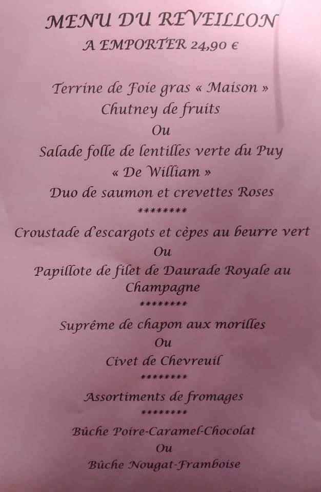 Menu au Brasserie les portes du Velay - La Fourchette Auvergnate ...