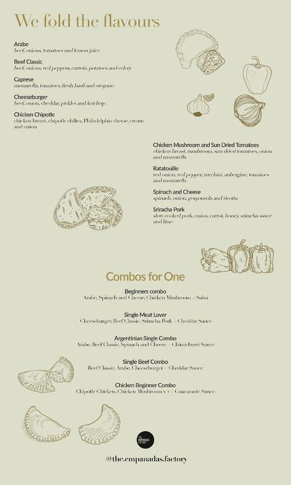 Menu at The Empanadas Factory, Cluj-Napoca