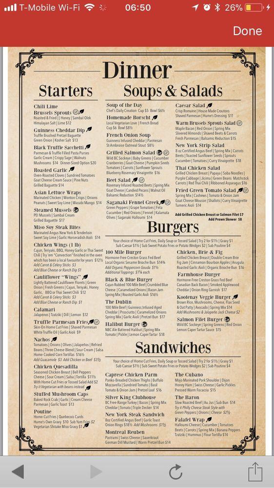 Menu at The General Store Restaurant, Nelson