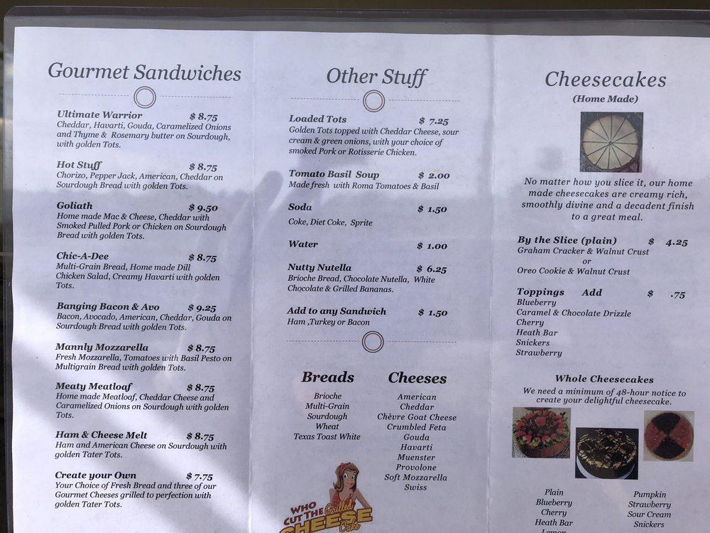 Menu at Who Cut the Grilled Cheese desserts, Pensacola
